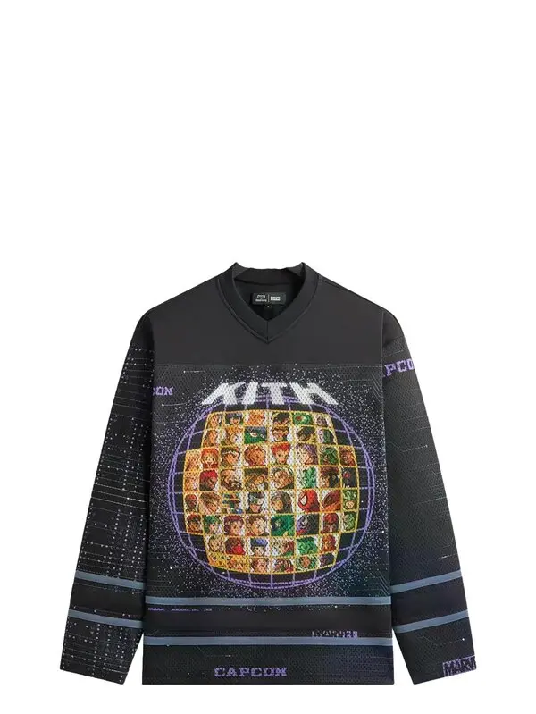 Kith X Marvel Vs. Capcom Print-detail V-neck Sweatshirt - Black
