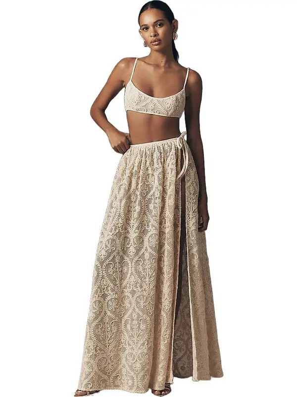 SAU LEE Amare Maxi Skirt - Vanilla Cream