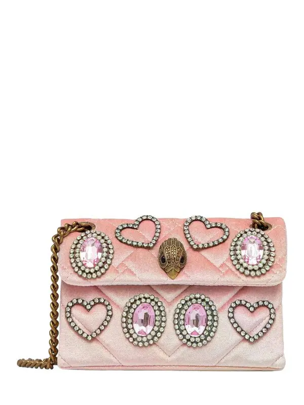 Kurt Geiger Mini Kensington Velvet Shoulder Bag - Pink