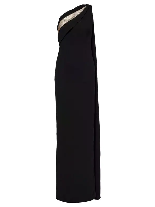 Roland Mouret One-shoulder Embellished Maxi Dress - Black