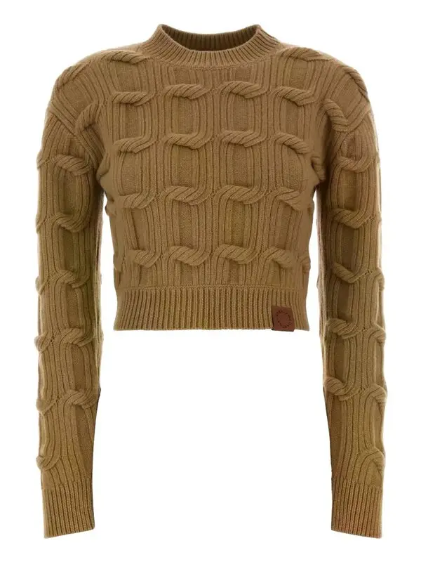 Stella McCartney Cable-knit Wool Sweater - Brown