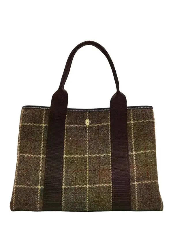 Rue De Verneuil Checked Wool Tote Bag - Brown