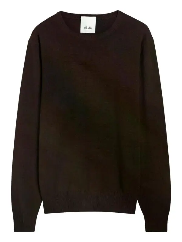 ALLUDE Crew-neck Sweater - Brown