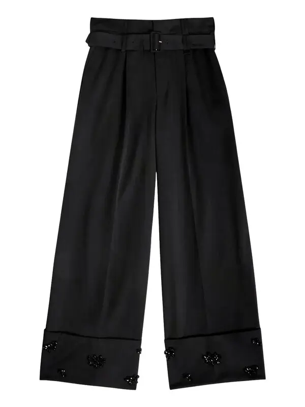 Simone Rocha Embellished Belted Trousers - Black