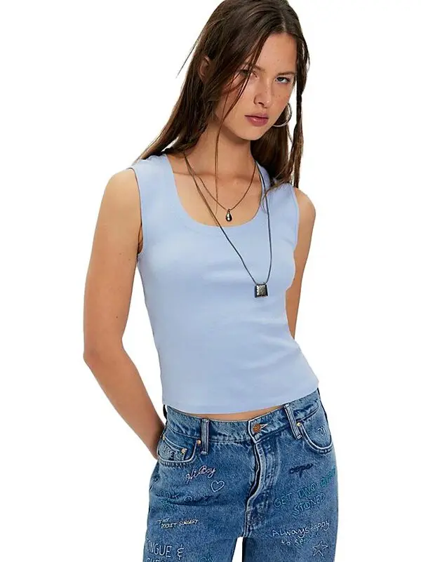 Free People We The Free Ballad Reversible Tank - Cashmere Blue