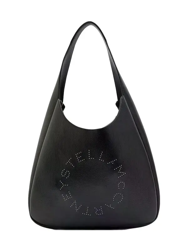 Stella McCartney Logo Studded Shoulder Bag - Black