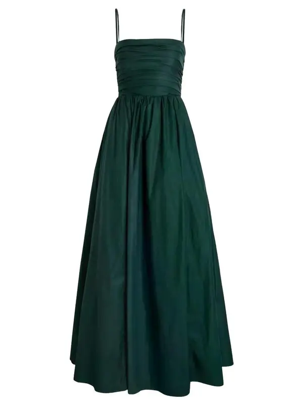 REFORMATION Ruched Spaghetti-strap Maxi Dress - Green