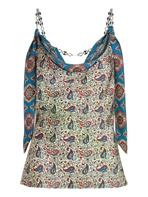 Rabanne Paisley-print Top - Neutrals