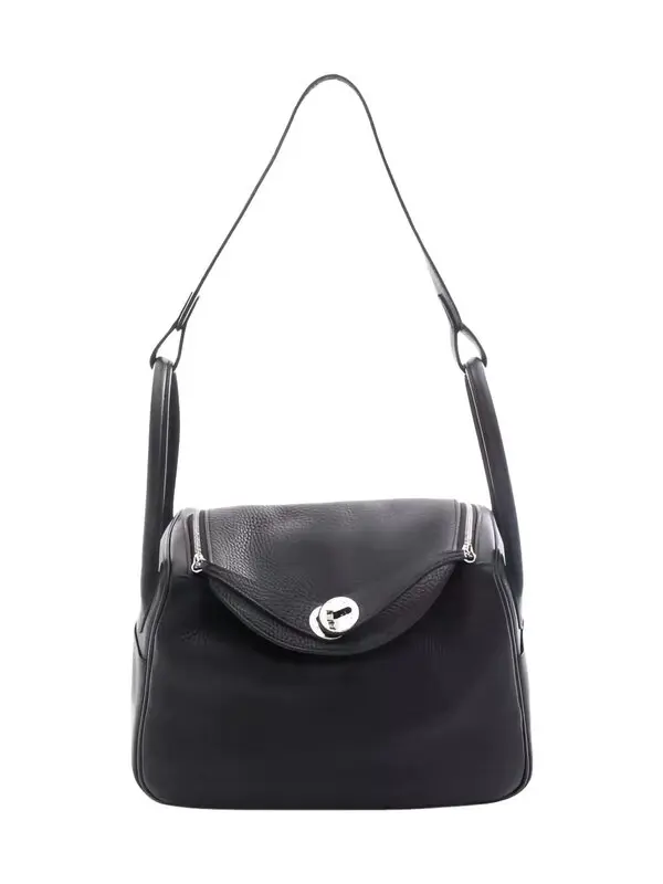 Hermès 2023 Lindy Leather Shoulder Bag - Black