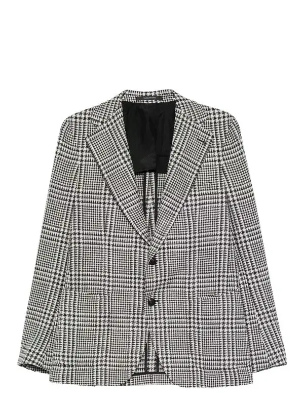 Tagliatore Checked Single-breasted Blazer - Black