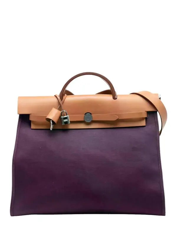 Hermès 2012 Toile Verso Herbag Zip 39 Satchel - Purple