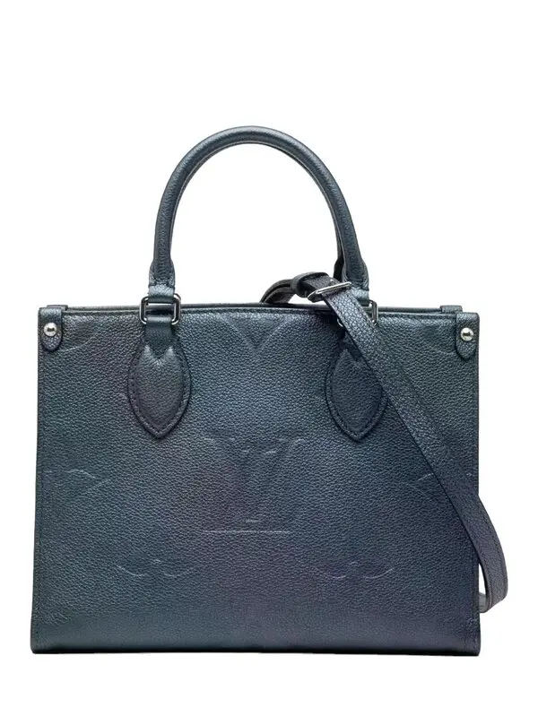 LOUIS VUITTON Metallic Monogram Giant Empreinte Onthego Pm Satchel - Blue