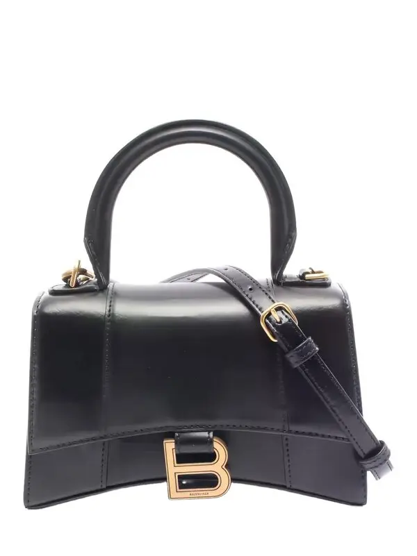 Balenciaga Hourglass Top Handle Handbag - Black