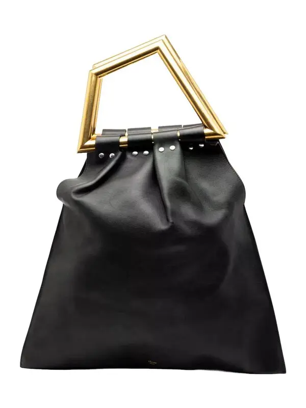 Celine 2014 Leather Open Triangle Sac Handbag - Black