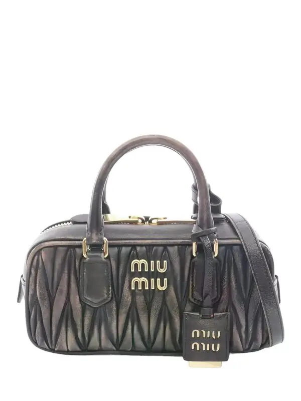 Miu Miu 2010s Matelasse Leather Tote Bag - Brown