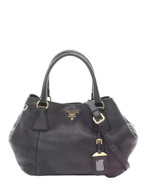 Prada 2010s Vitello Daino Tote Bag - Black