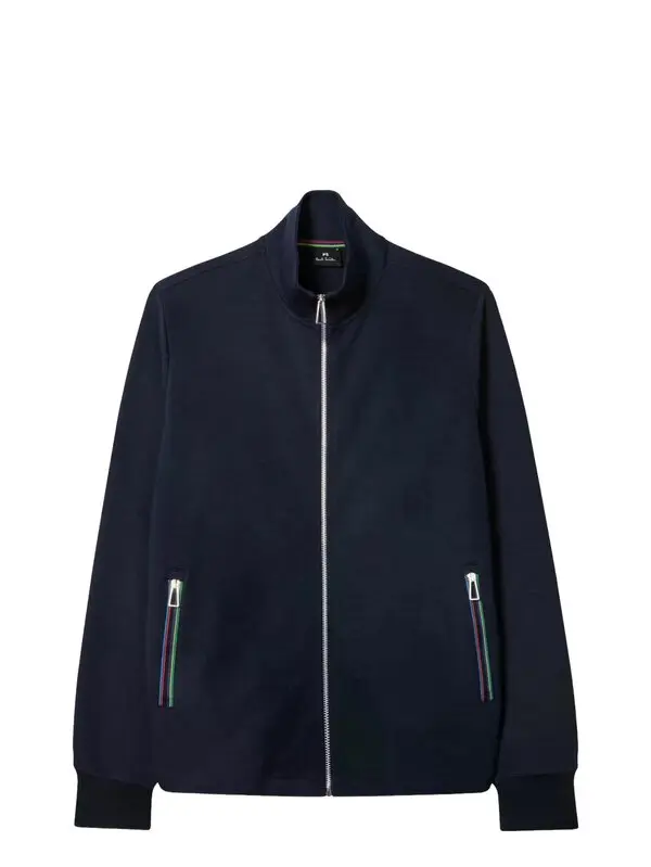 Paul Smith Zip-up Cotton Sweatshirt - Blue