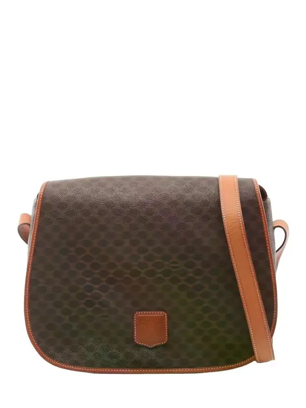 Celine 2000s Macadam-pattern Shoulder Bag - Brown