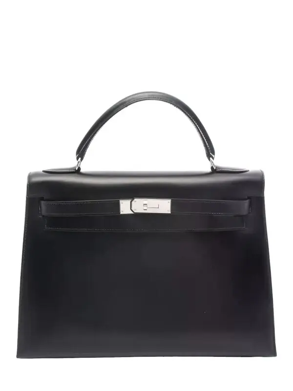 Hermès 1999 32 Kelly Leather Tote Bag - Black