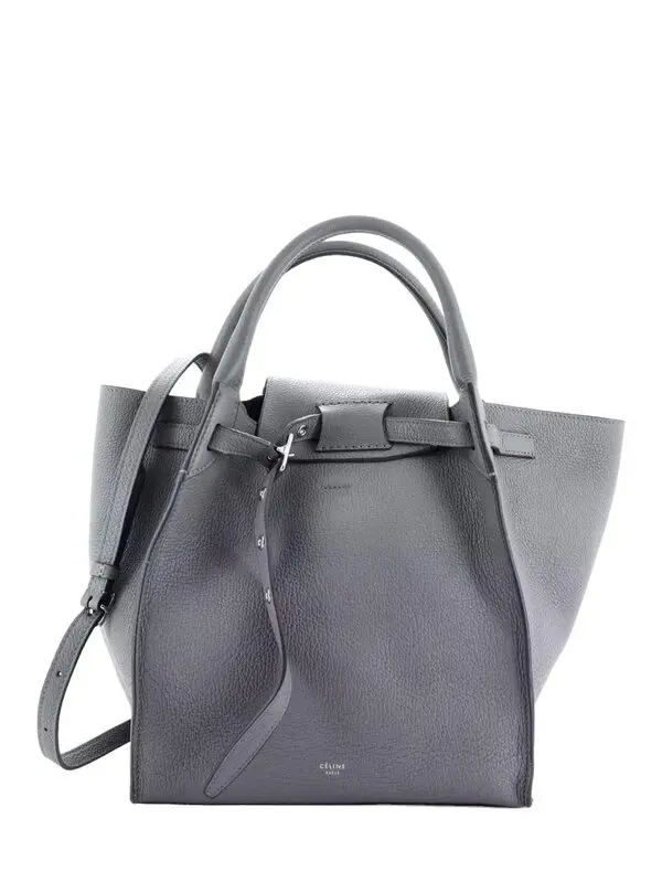 Celine Grained Calfskin Small Satchel - Grey