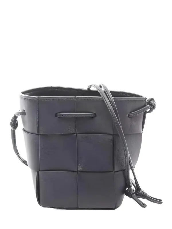 Bottega Veneta 2010s Mini Cassette Leather Bucket Bag - Blue