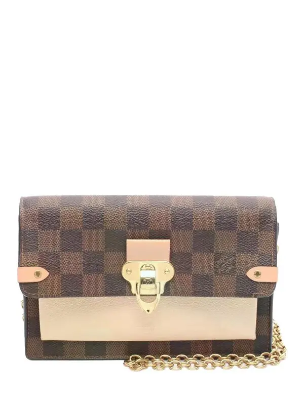 LOUIS VUITTON 2019 Damier Ebene Vavin Wallet On Chain Crossbody Bag - Brown