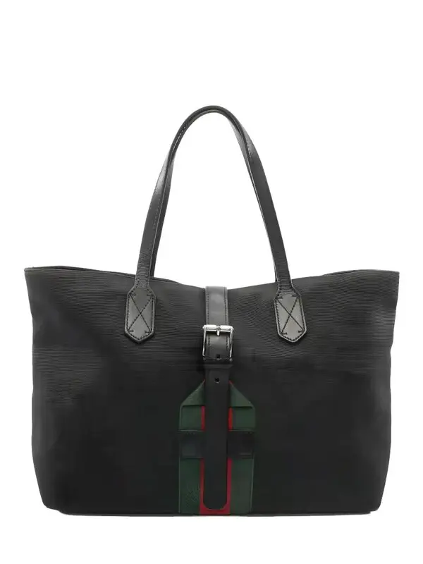 Gucci Sherry Line Leather Tote Bag - Black