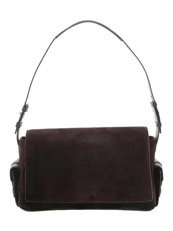 Givenchy 2000s 4g Suede Shoulder Bag - Brown