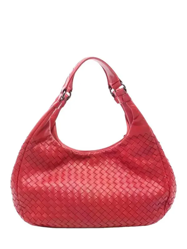 Bottega Veneta 00s Medium Campana Intrecciato Shoulder Bag - Red
