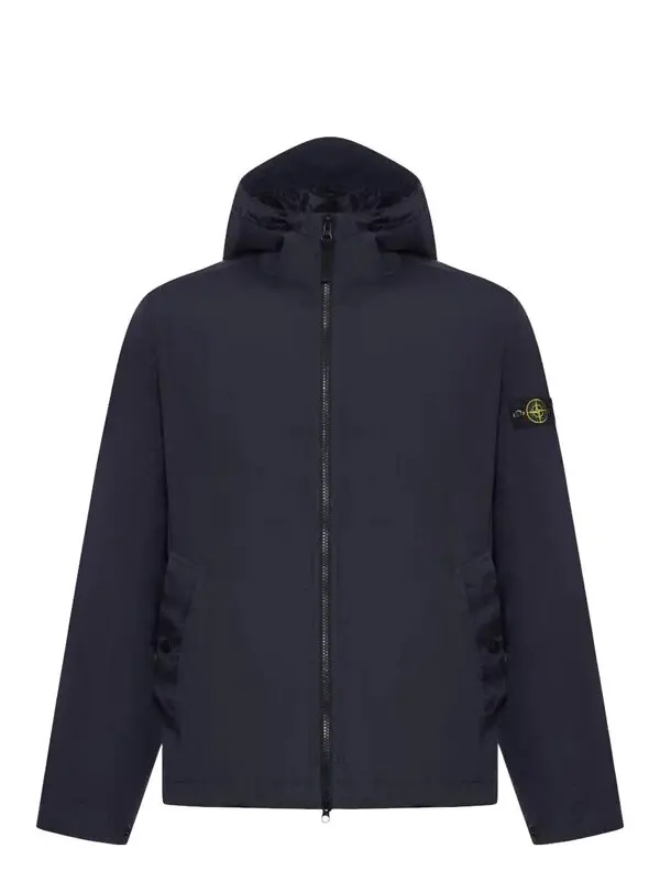 Stone Island Lightweight Wind-resistant Hooded Nylon Jacket - Blue