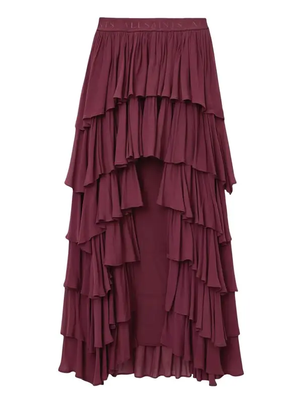 ALLSAINTS Cavarly Maxi Skirt - Red