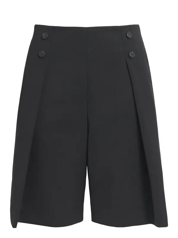 Claudie Pierlot Button Pleat Bermuda Shorts - Black