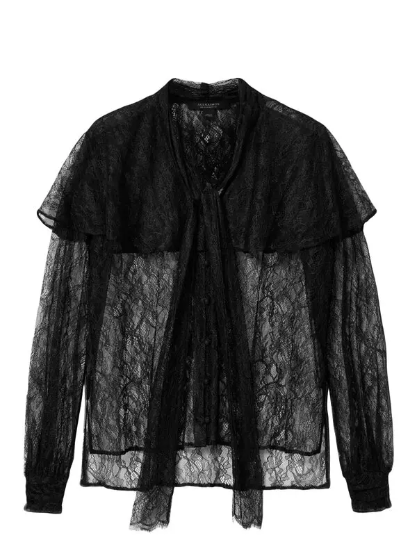 ALLSAINTS Lace Athena Shirt - Black