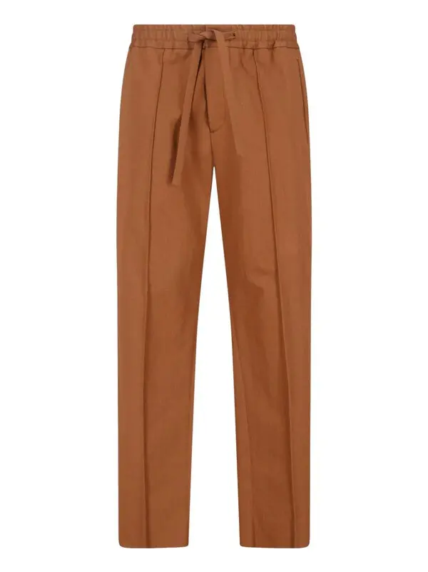 RANRA Cotton Straight-leg Pants - Brown