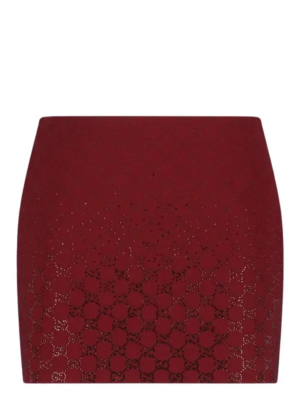 Gucci Mini Skirt With Gg Supreme Pattern - Red