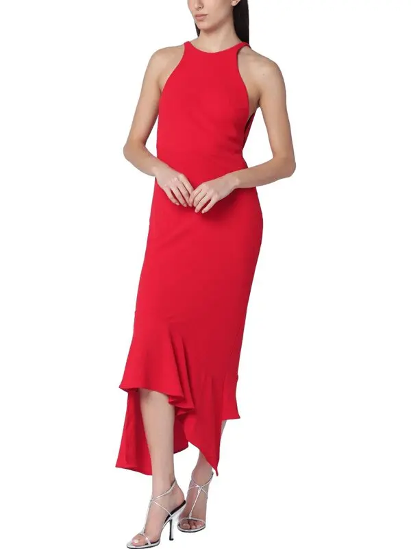Andamane Carmen Open-back Midi Dress - Red