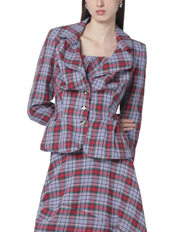 VIVIENNE WESTWOOD Tartan Linen Drunken Jacket - Multicolor