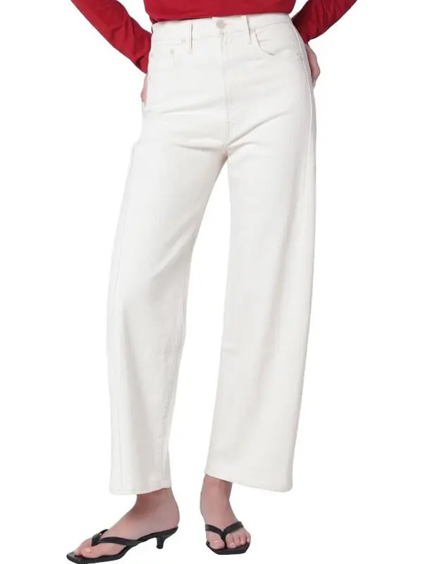 MOTHER The Half-pipe Wide Leg Jeans - White
