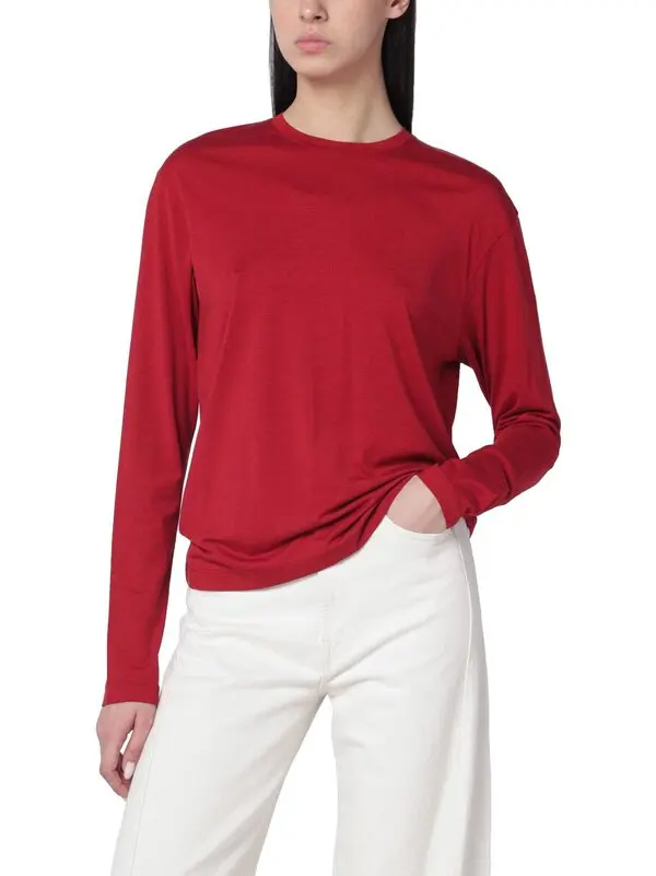 TOTEME Viscose Jersey Knit Top - Red