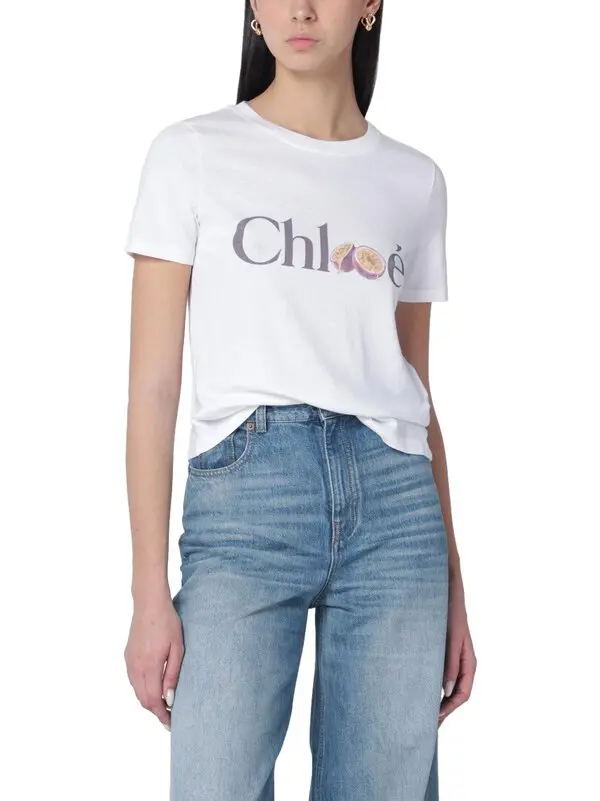 Chloé T-shirt With Logo Print - White