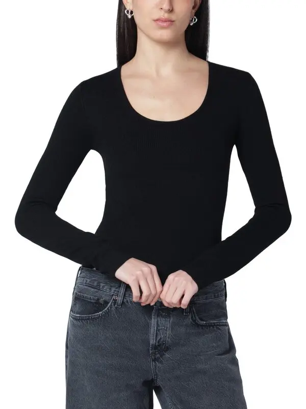 TOTEME Wool-blend Knit Top - Black
