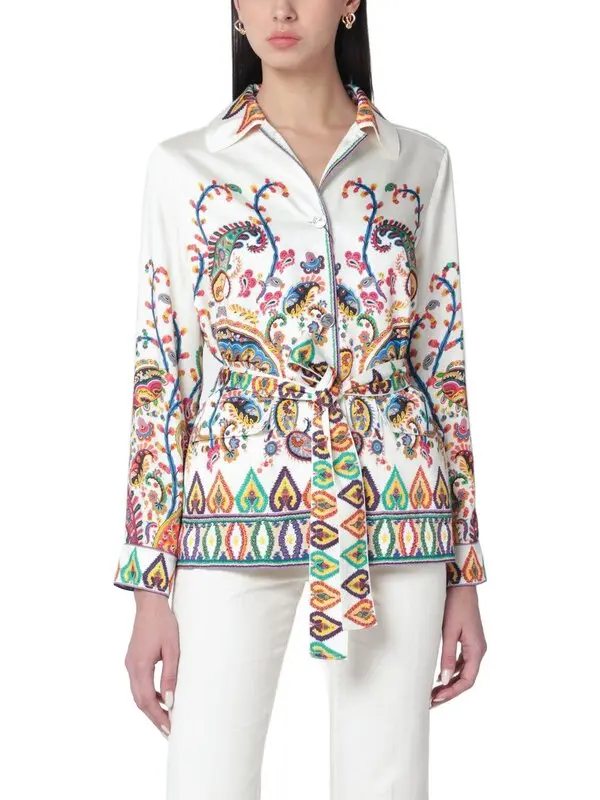 Etro Paisley-print Belted Shirt Jacket - Multicolor