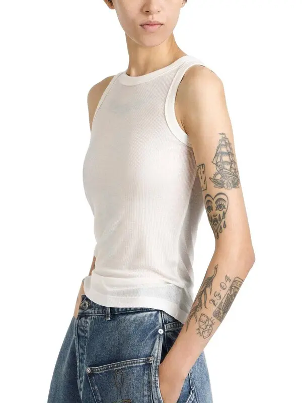 JW Anderson Ribbed Modal Tank Top - White