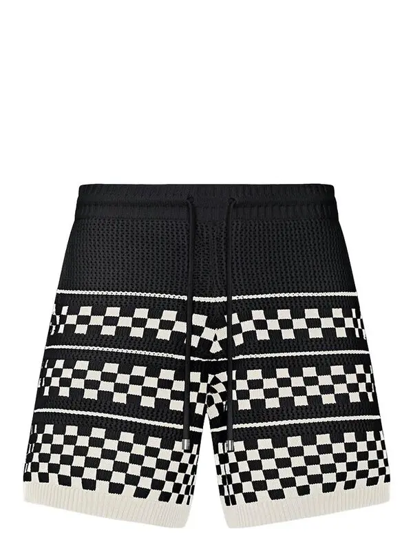 Amiri Checkered Mesh Shorts - Black