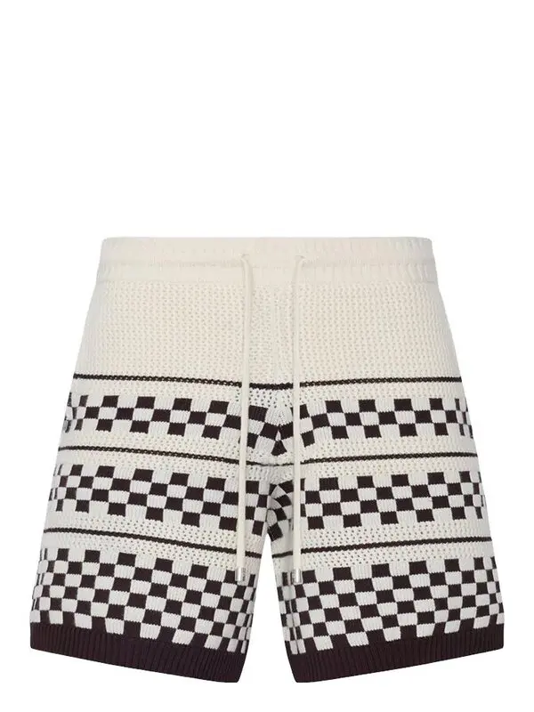 Amiri Checkered Mesh Shorts - Ivory