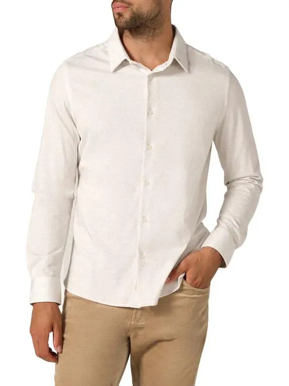 7 Diamonds Monty Performance Button-up Shirt - Natural