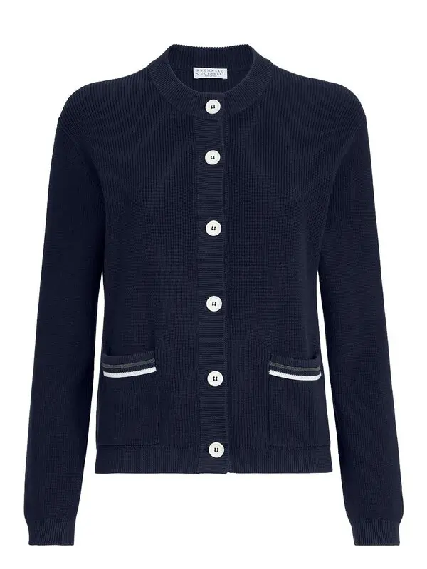 Brunello Cucinelli Cotton Cardigan - Blue