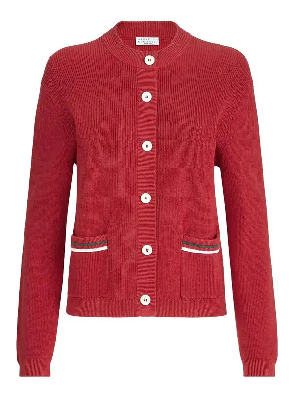Brunello Cucinelli Cotton Cardigan - Ruby