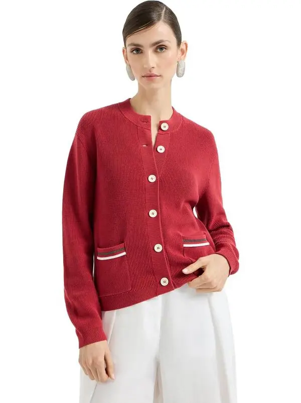 Brunello Cucinelli Cotton Cardigan - Ruby
