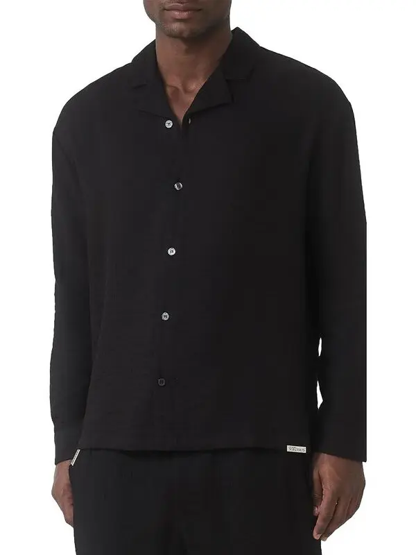 MAUVAIS Fiorano Long Sleeve Relaxed Fit Shirt - Black